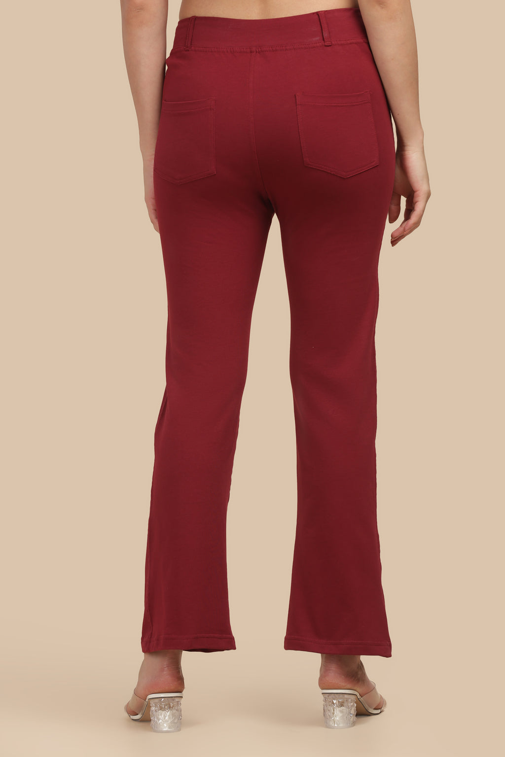 Im pretty SlimFlow Maroon Flare Pants for Women | Buy Online India